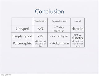 Expressiveness and Model of the Polymorphic λ Calculus | PPT
