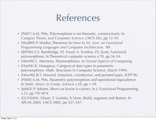 Expressiveness and Model of the Polymorphic λ Calculus | PPT