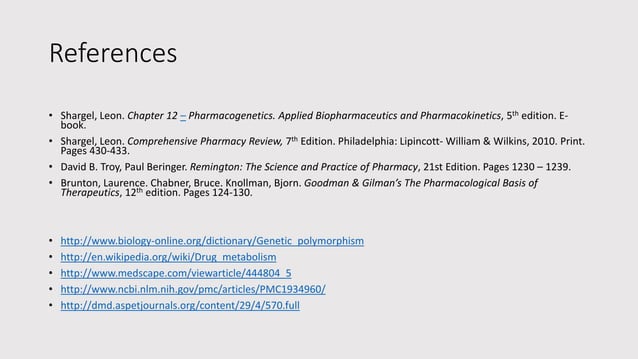 Polymorphism affecting drug metabolism | PDF