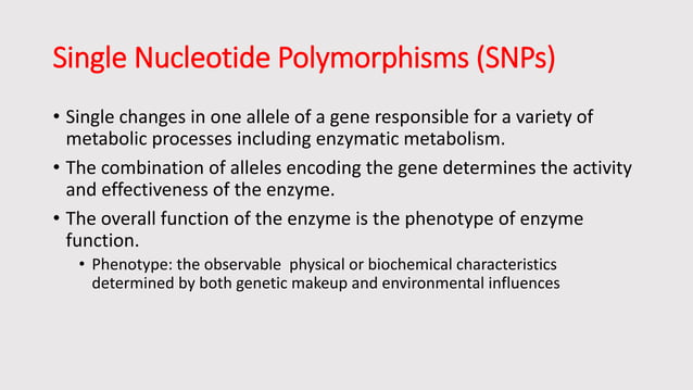Polymorphism affecting drug metabolism | PDF