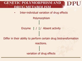 Polymorphism affecting drug metabolism . | PPT