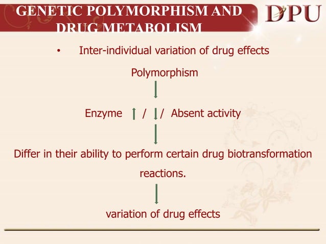 Polymorphism affecting drug metabolism . | PPT