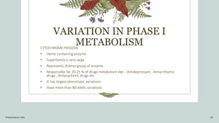 POLYMORPHISM AFFECTING DRUG METABOLISM.pptx