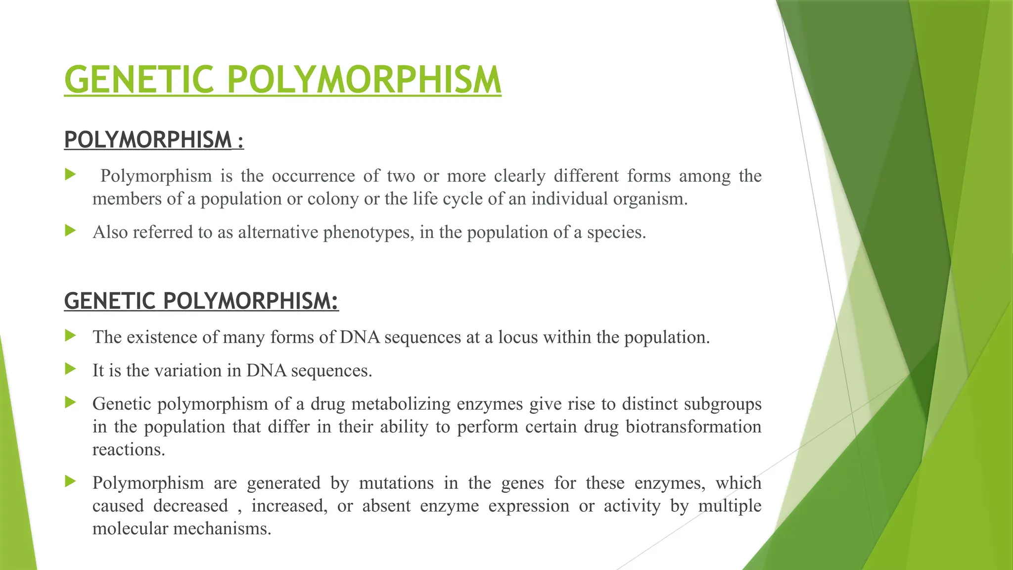 Polymorphism affecting drug metabolism.pptx