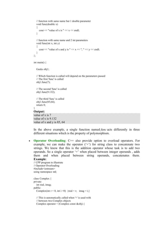 polymorphism for b.tech iii year students | PDF