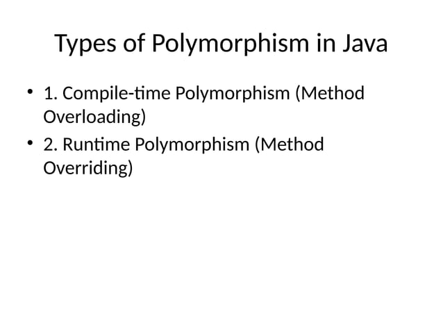 Basics of polymorphism underlying hhhhhhh | PPT