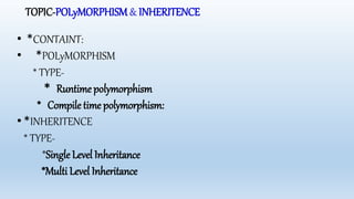 Polymorphism ppt | PPT