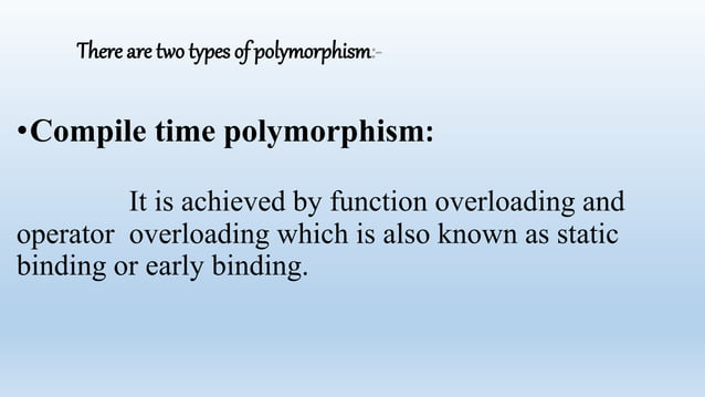 Polymorphism ppt | PPT