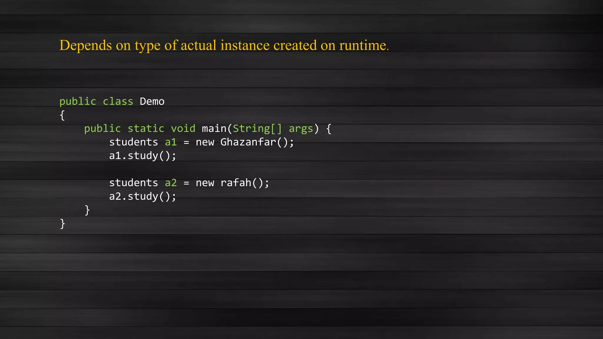 Polymorphism presentation in java | PPTX