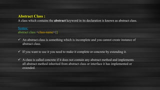 Polymorphism presentation in java | PPTX