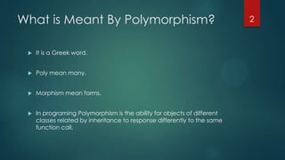 polymorphism | PPTX