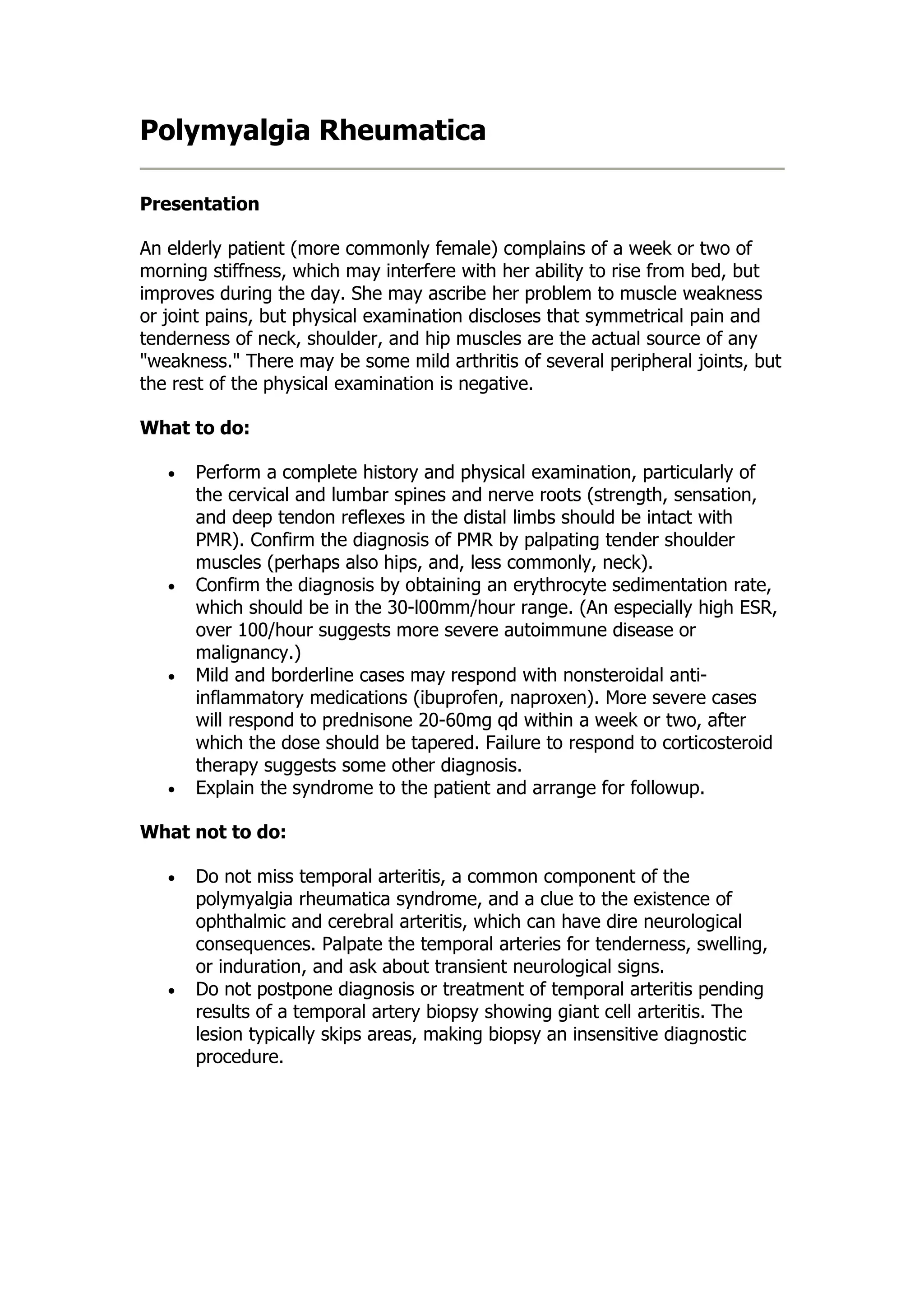 Polymyalgia Rhematica | DOC