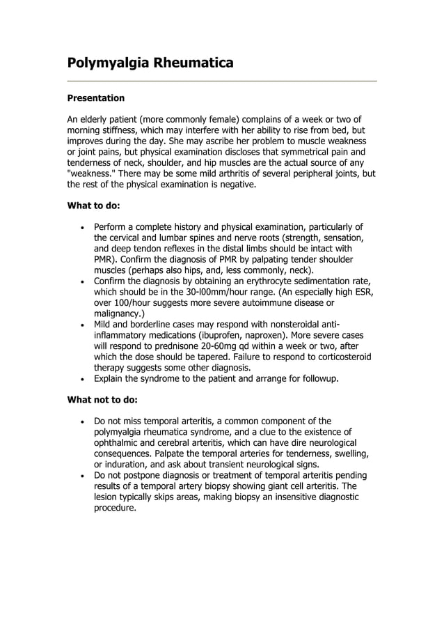 Polymyalgia Rhematica | PDF