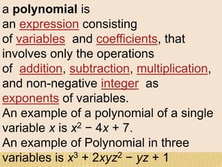 Polynomial for class 10 by G R Ahmed TGT (Maths) at K V Khanapara | PPT