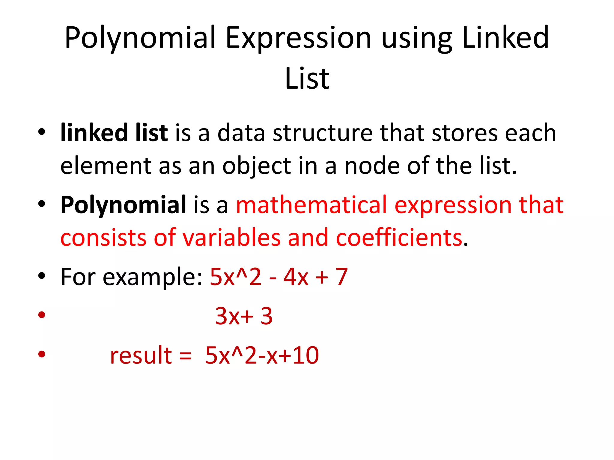 Polynomial Expression | PPTX