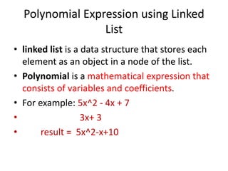 Polynomial Expression | PPTX