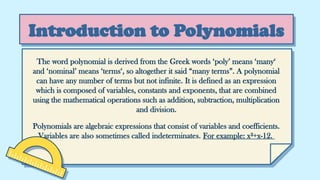 Polynomial PowerPoint Presentation for CBSE | PPTX