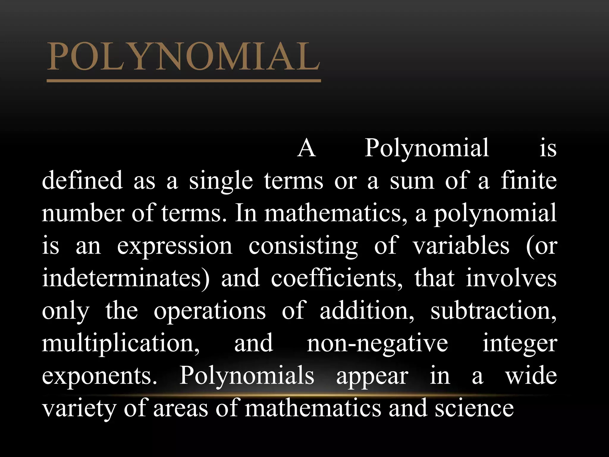 Polynomial kavi ppt | PPTX