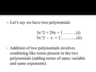 POLYNOMIAL ADDITION USING LINKED LIST.pptx | Technology & Computing