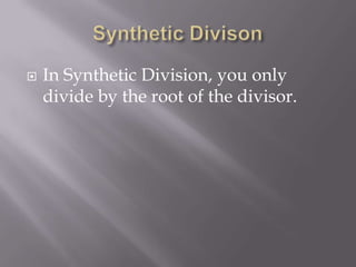 Polynomial division | PPTX