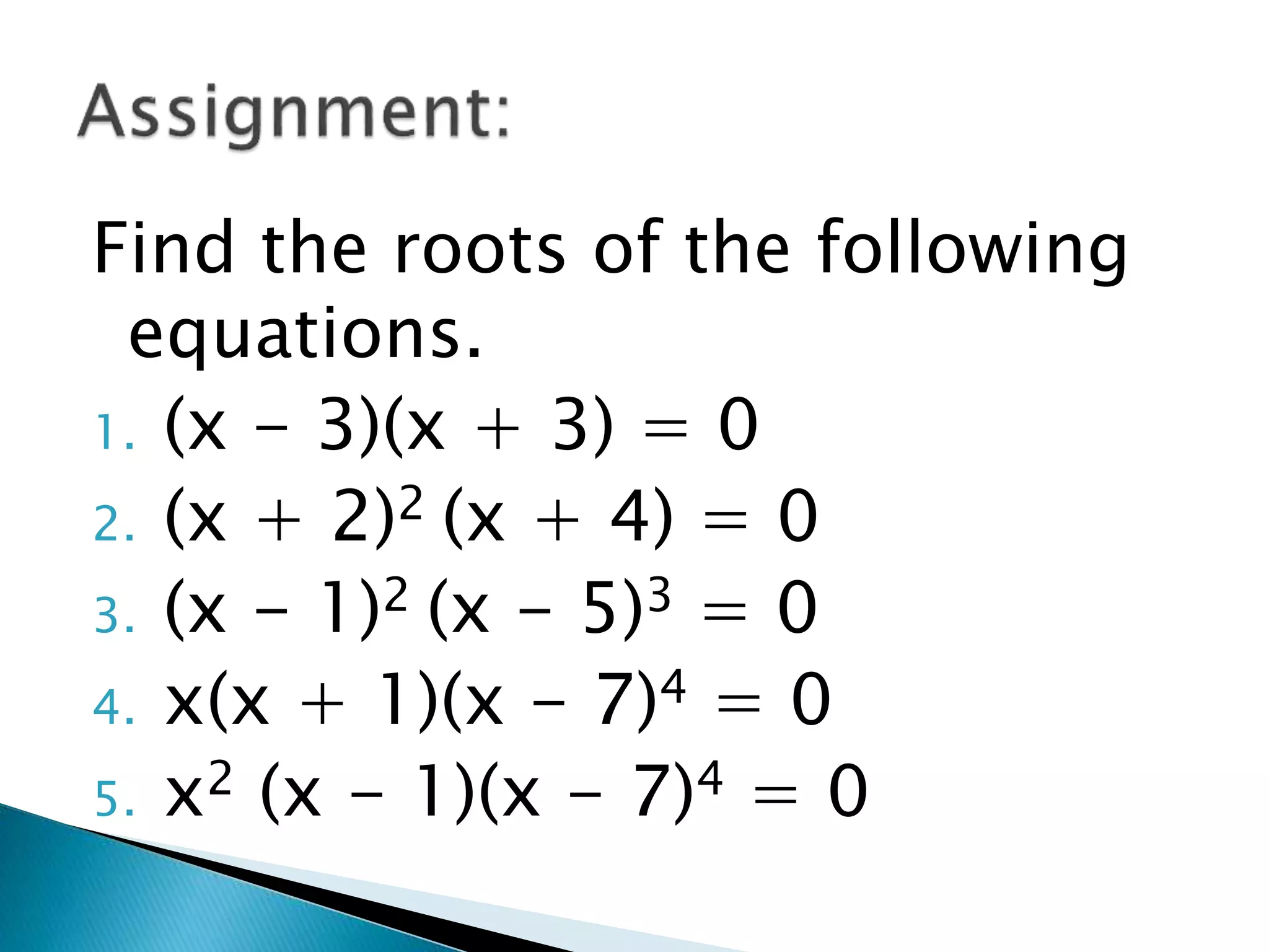 Polynomial equations | PPTX