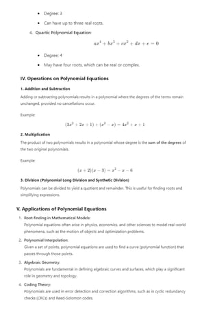 Polynomial Equations_ Definitions and Properties.pdf | Physics | Science