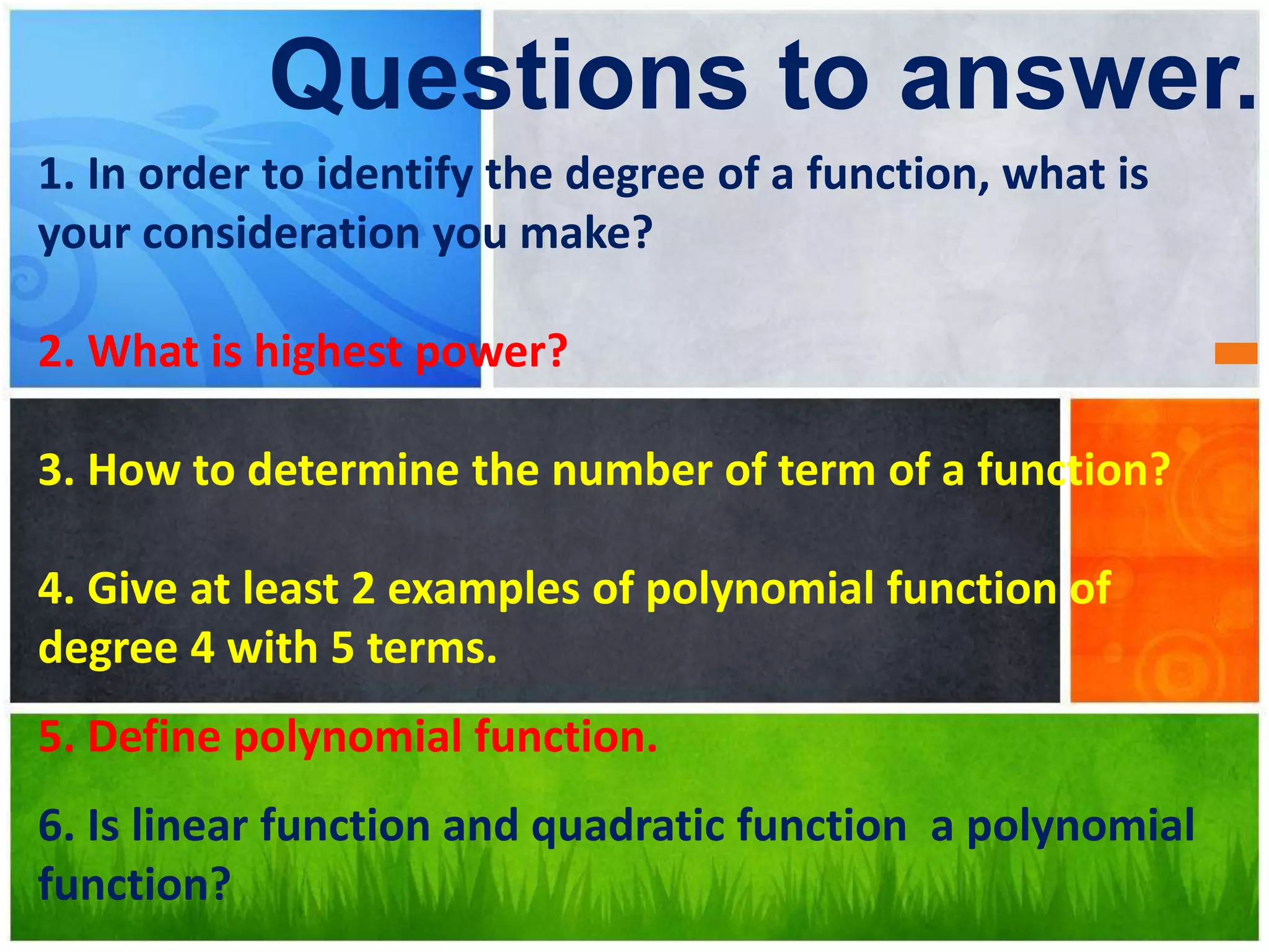 Polynomial function | PPTX