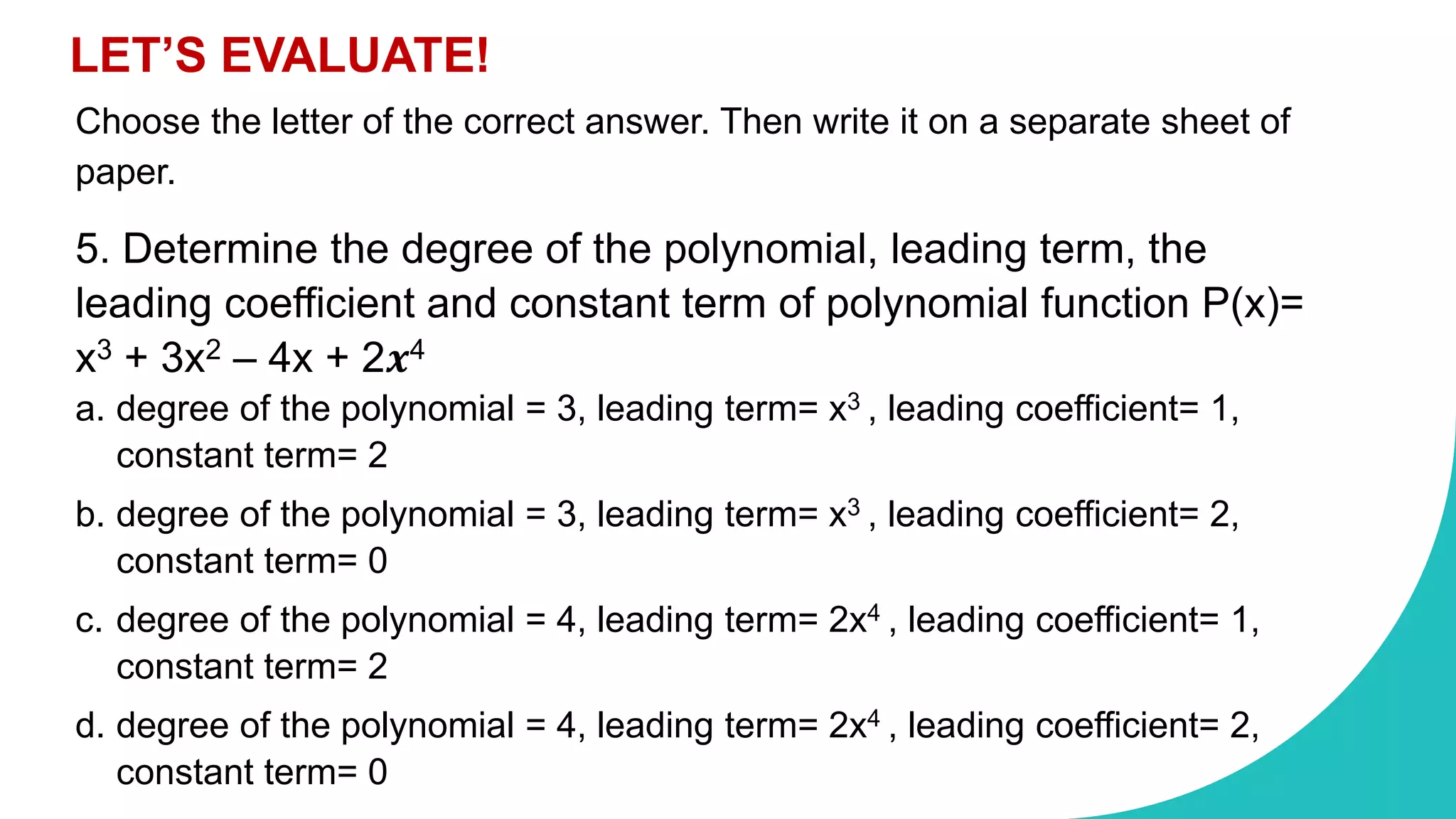 POLYNOMIAL FUNCTION.pptx | Physics | Science