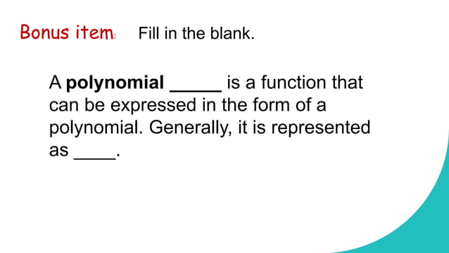 POLYNOMIAL FUNCTION.pptx | Physics | Science