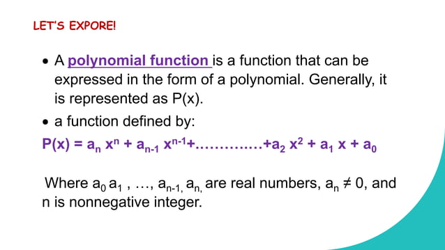 POLYNOMIAL FUNCTION.pptx | Physics | Science