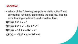 POLYNOMIAL FUNCTION.pptx | Physics | Science