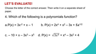 POLYNOMIAL FUNCTION.pptx | Physics | Science
