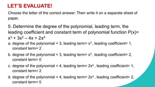 POLYNOMIAL FUNCTION.pptx | Physics | Science