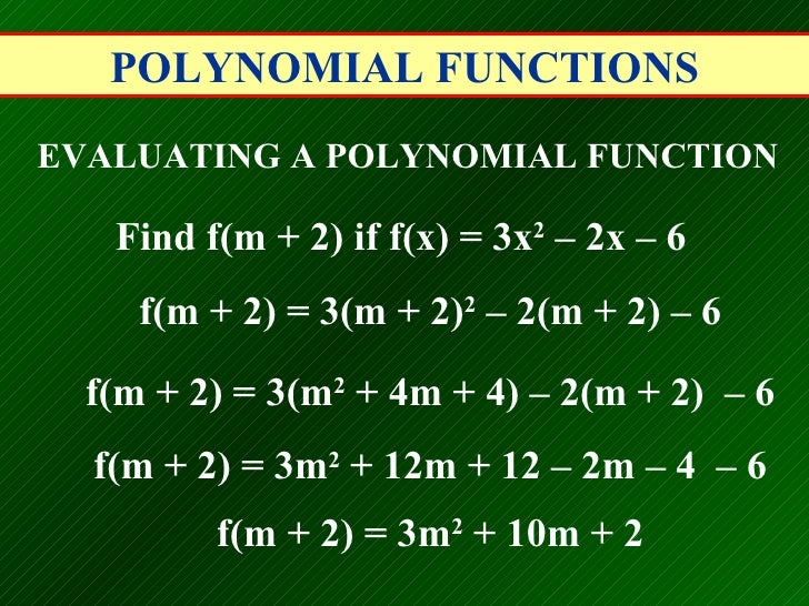 Polynomial functions