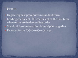 Polynomial functions | PPT