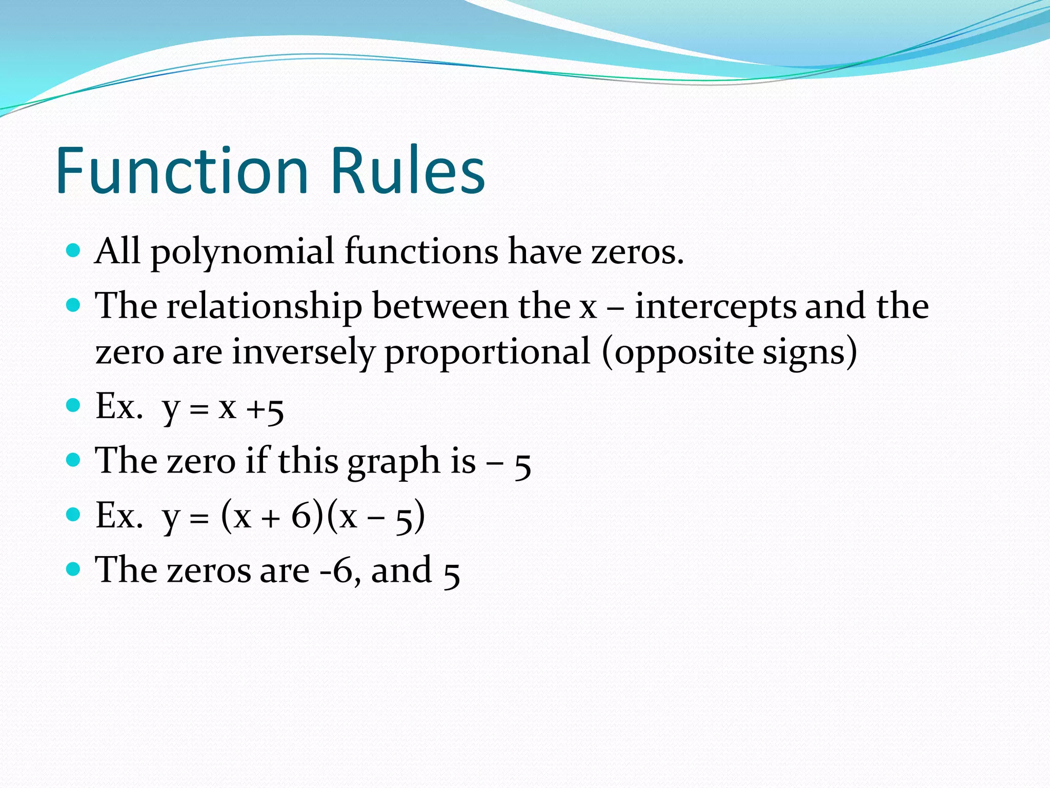 Polynomial functions | PPTX