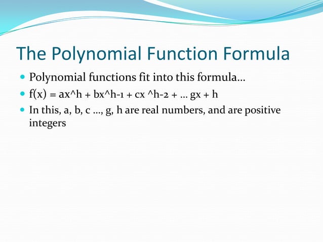 Polynomial functions | PPT