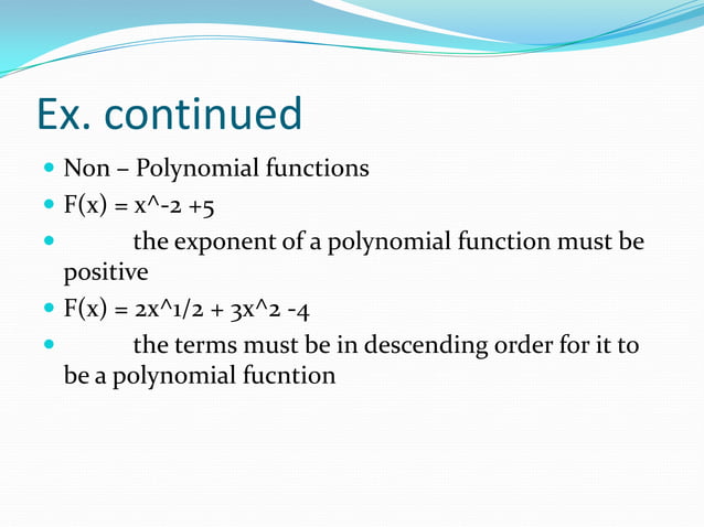 Polynomial functions | PPT