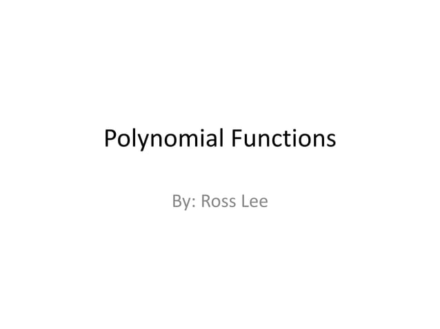 Polynomial functions | PPT