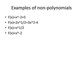 Polynomial functions | PPT