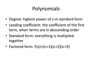 Polynomial functions | PPT