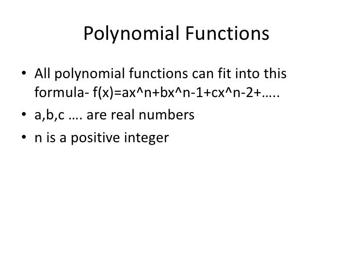 Polynomial functions