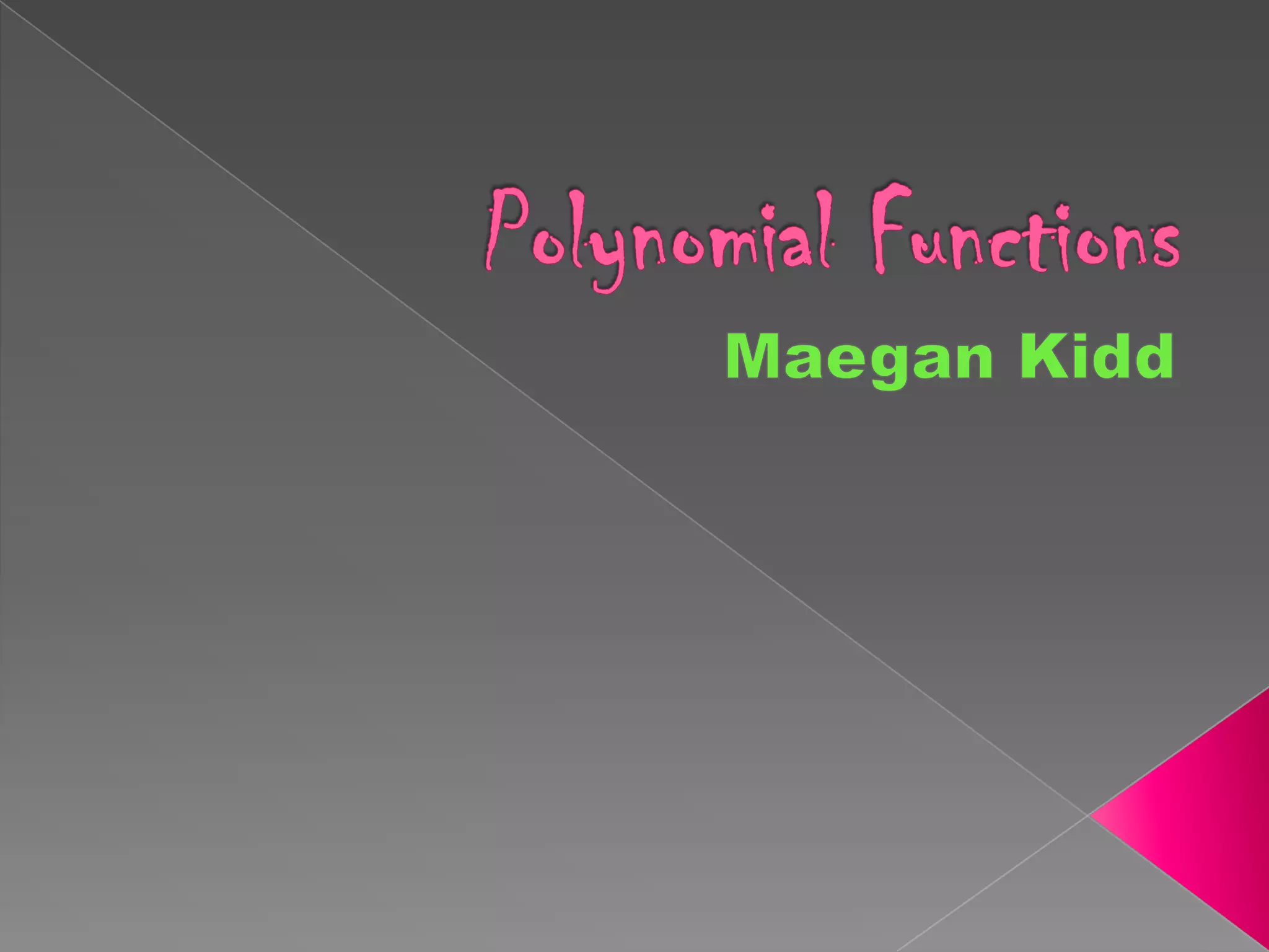 Polynomial Functions Ppt