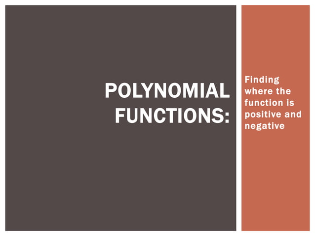 Polynomial Functions | PPTX