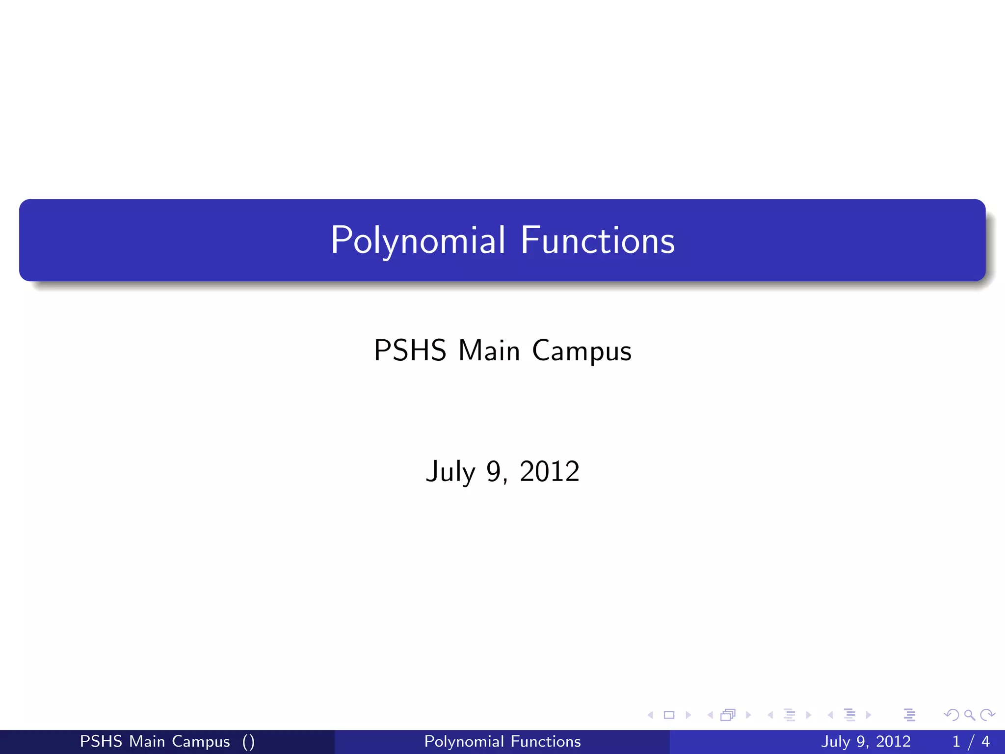 Polynomial functions | PDF