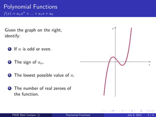 Polynomial functions | PDF