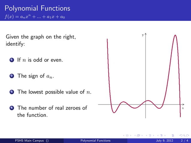 Polynomial functions | PPT