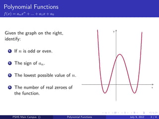 Polynomial functions | PDF