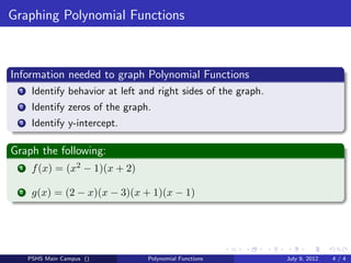 Polynomial functions | PDF