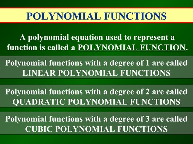 Polynomial functions | PPT